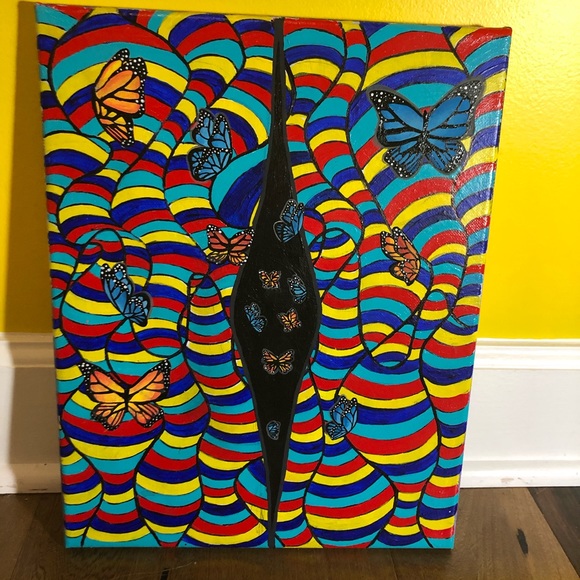 Other | Trippy Butterfly Painting | Poshmark